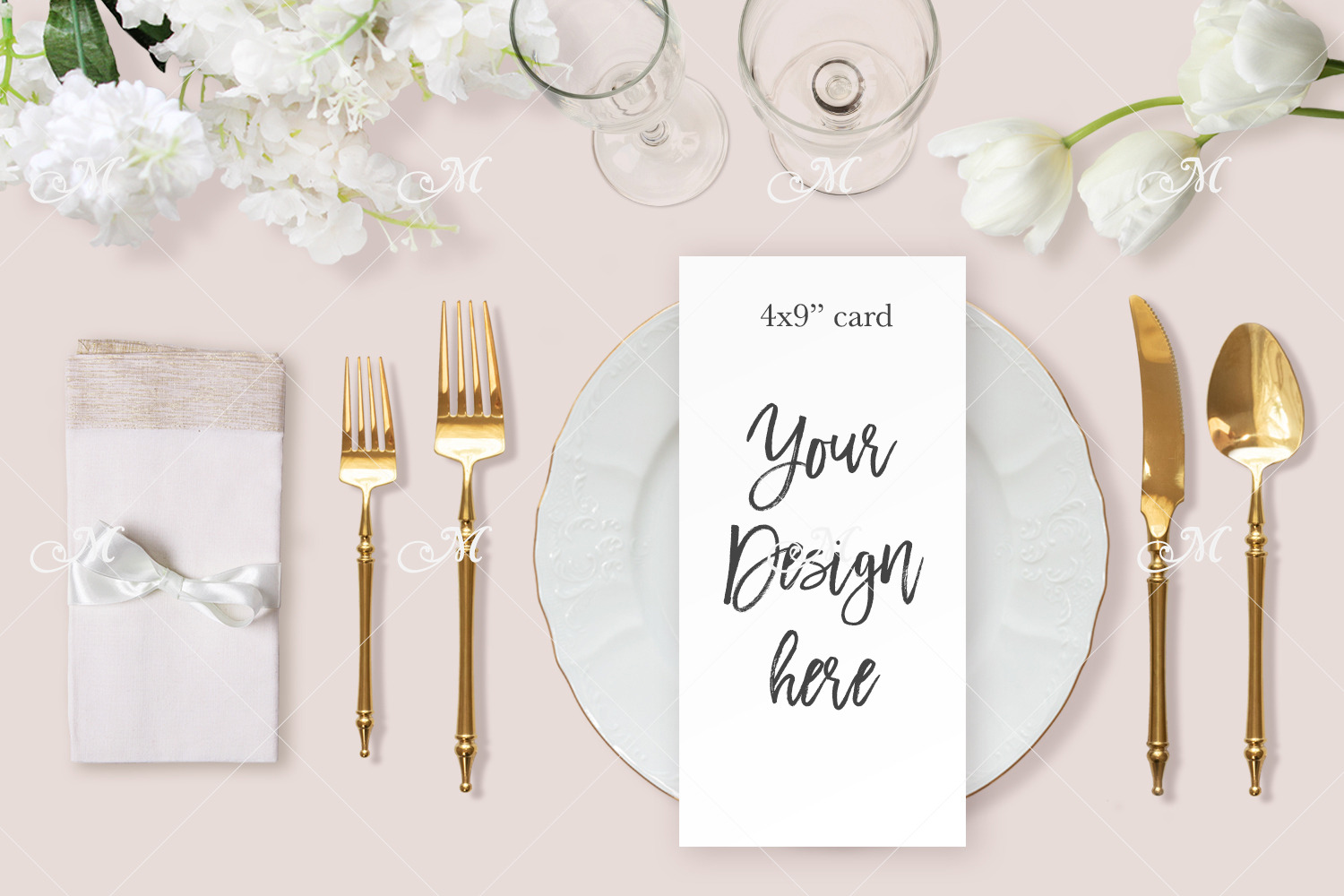 Wedding table w Charger Mockup PSD, a Product Mockup by Maddy's Art ...