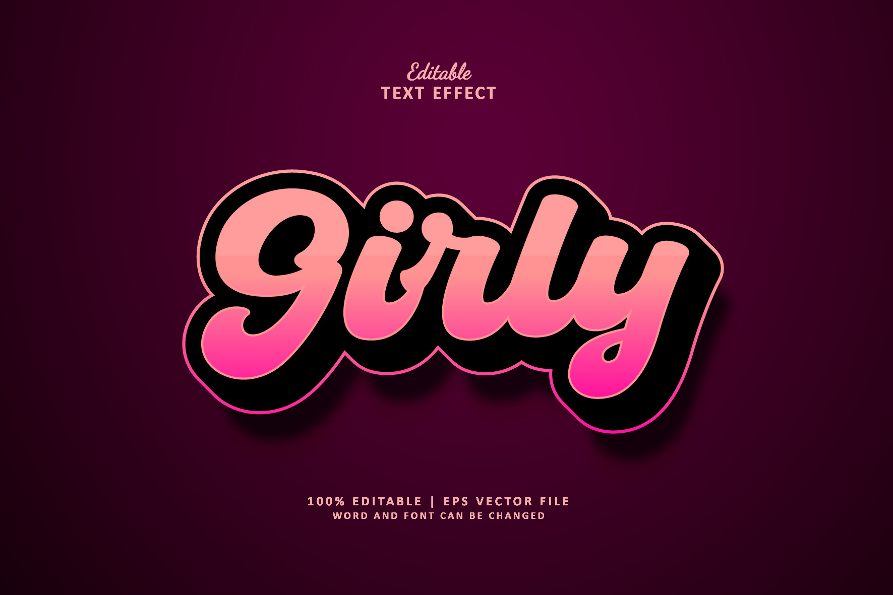 Text Effect Girly, a Layer Style Add-On by Navy Graphic