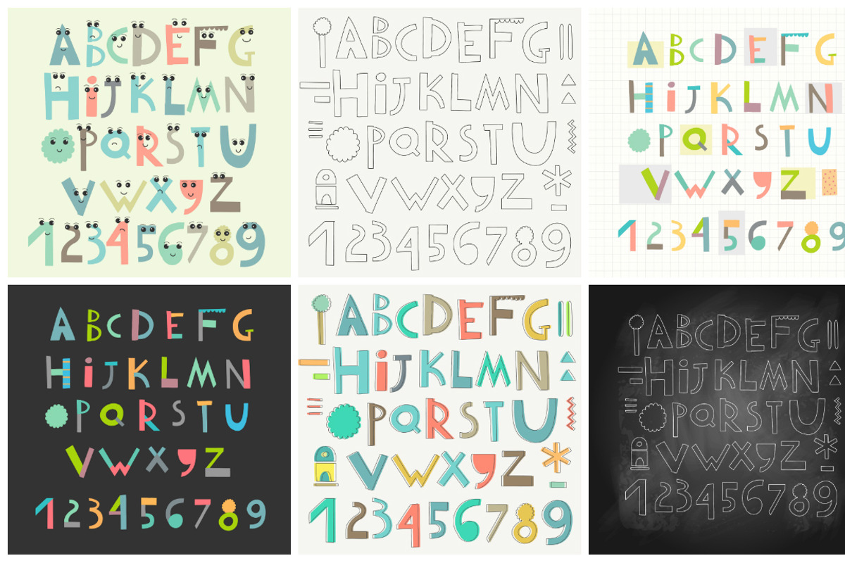Geometric alphabet + some shapes, an Illustration by Lera Efremova