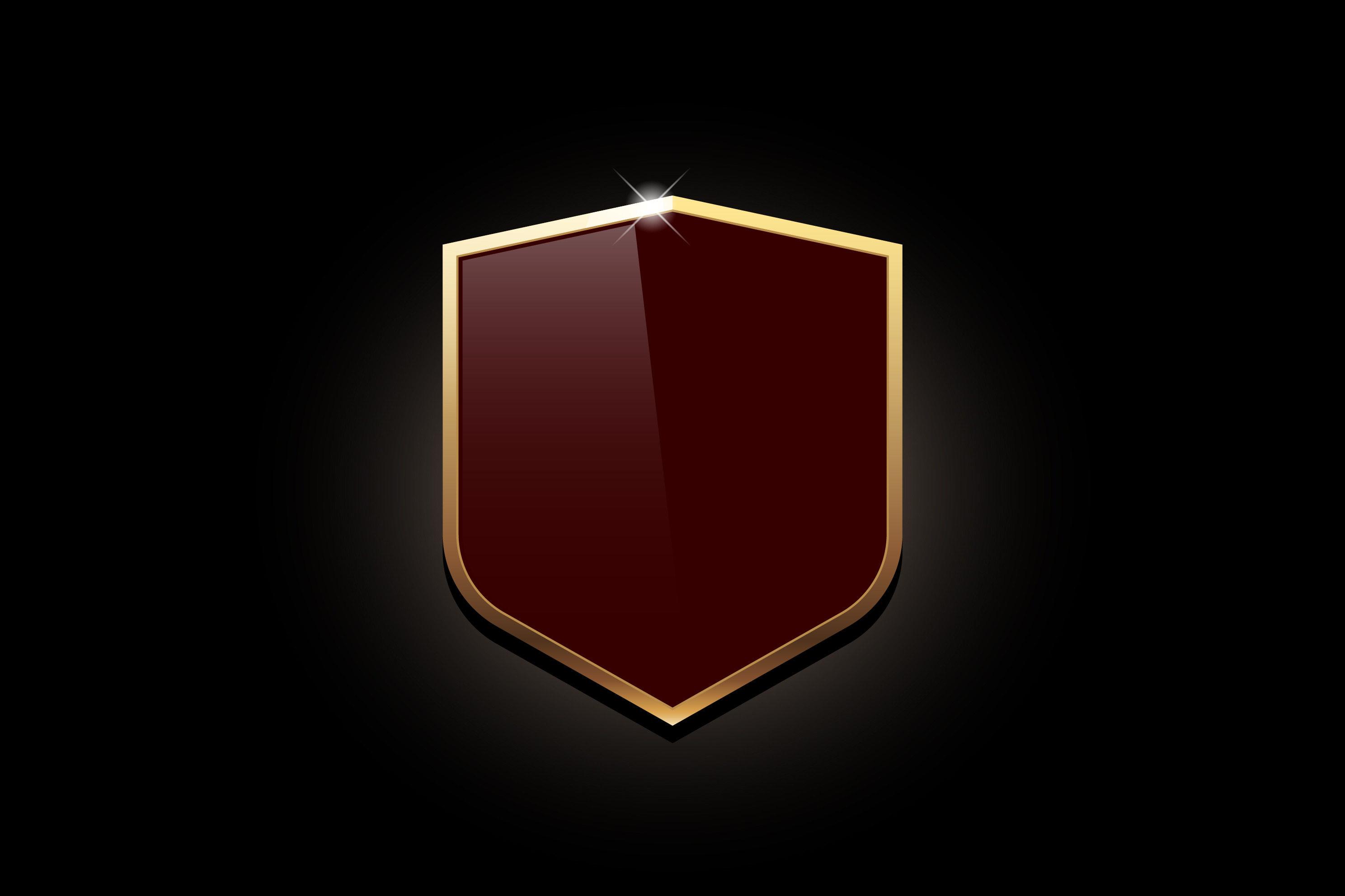 Icon shield with gold edging. Vector, an Icon by Sunny | Creative Market