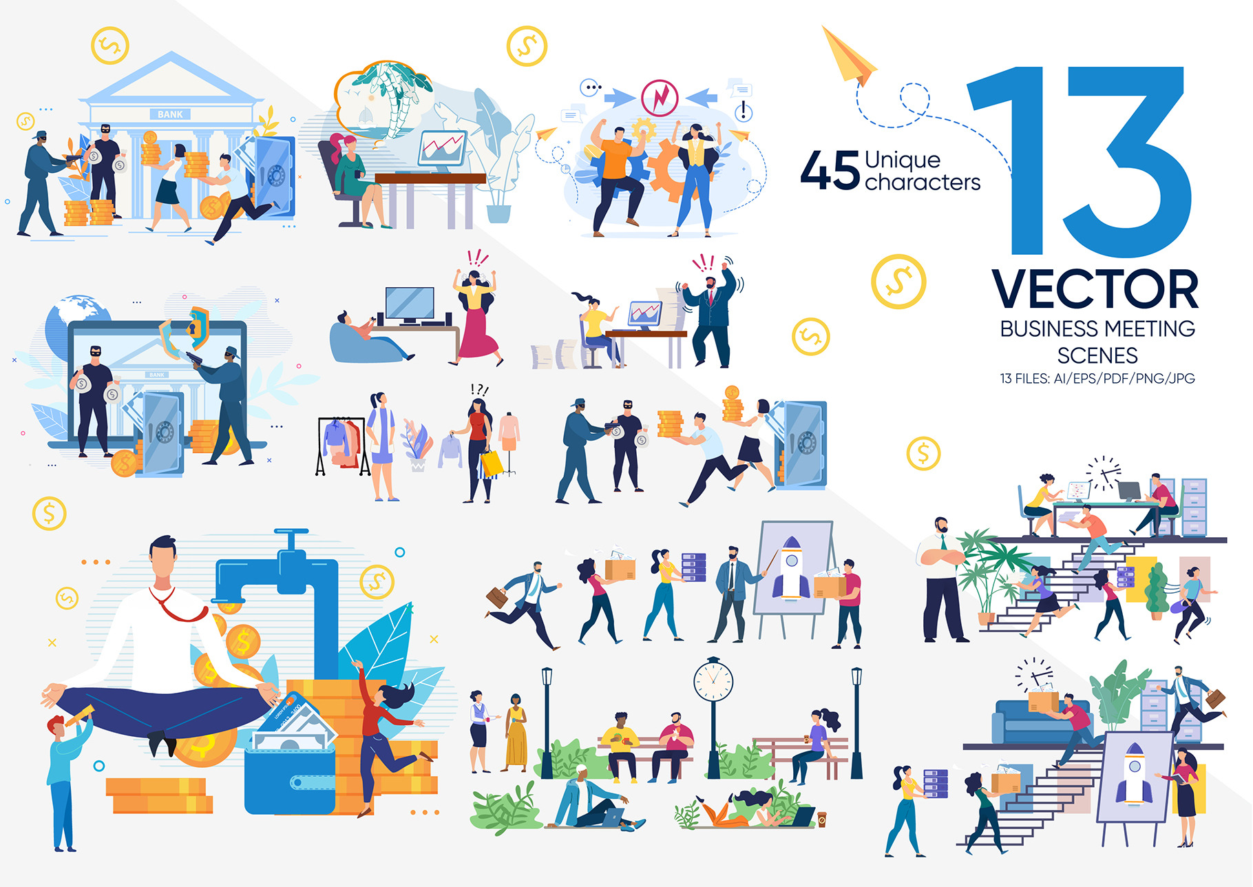 Business Meeting Vector Scenes, a Person Illustration by Tera Vector