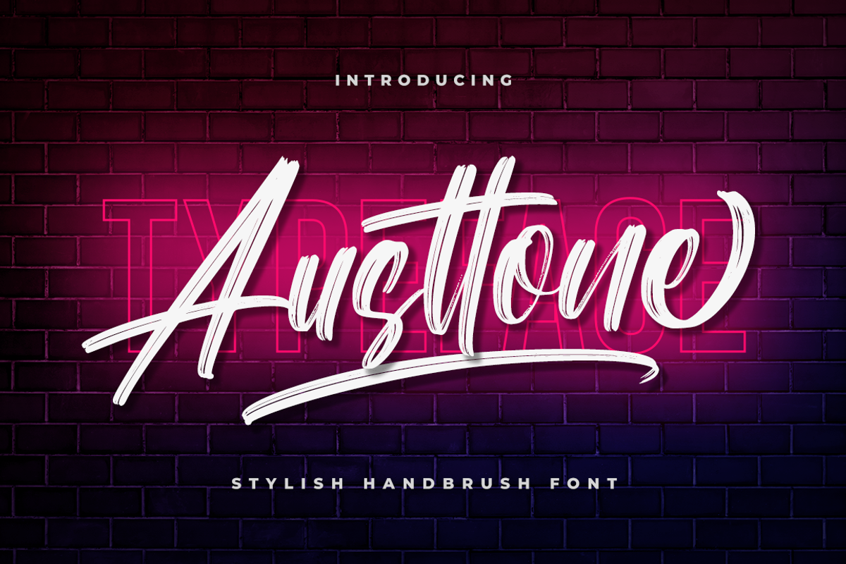 Austtone - A Modern Brush Font, a Handwritten Font by RockboyStd ...