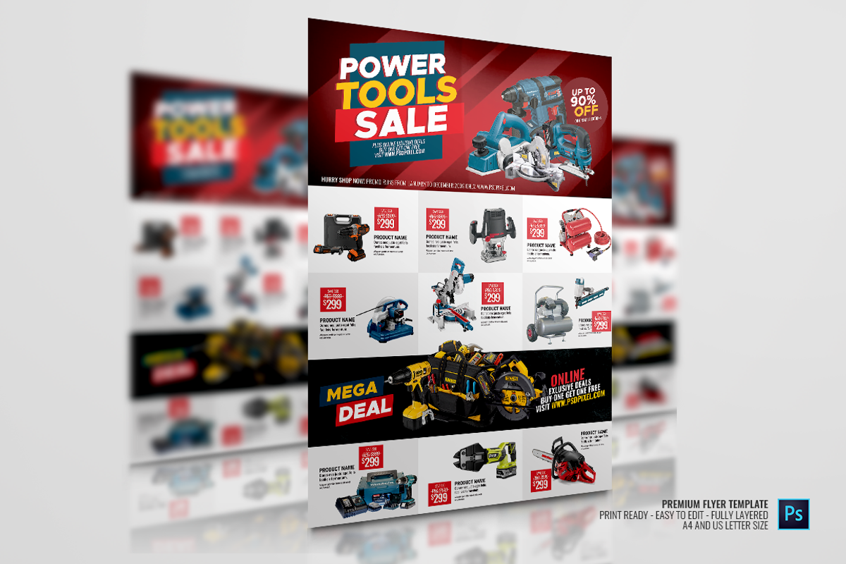 Power Tools Promotional Flyer, a Flyer Template by PSDPixel