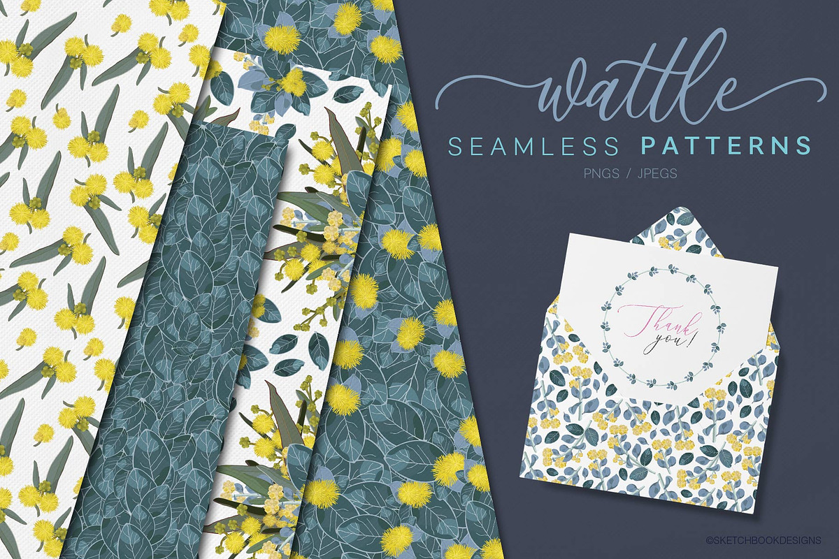 Golden Wattle Design Collection, an Illustration by Sketchbook Designs
