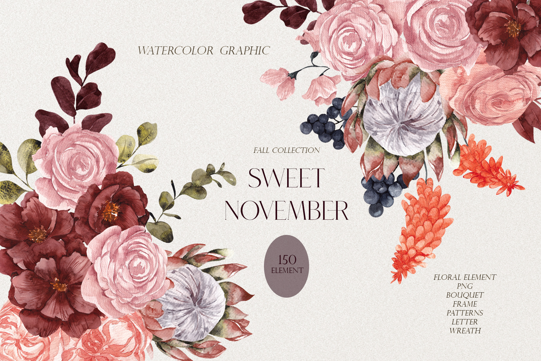 Sweet November. Fall watercolor., an Object Illustration by ma_i_vi
