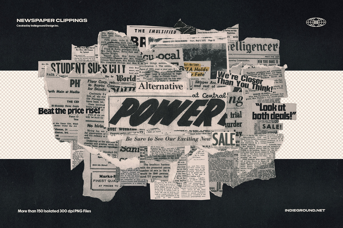 Newspaper Clippings, an Object Graphic by Indieground Design Inc.