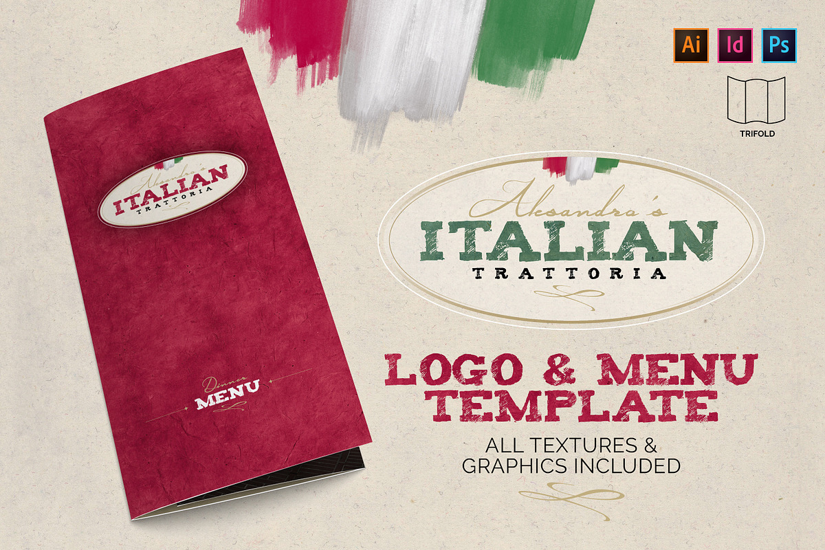 Italian Trattoria Menu, a Flyer Template by easytemplates.store
