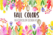 Fall Colors Watercolor Design Kit, a Decorative Illustration by Artspace