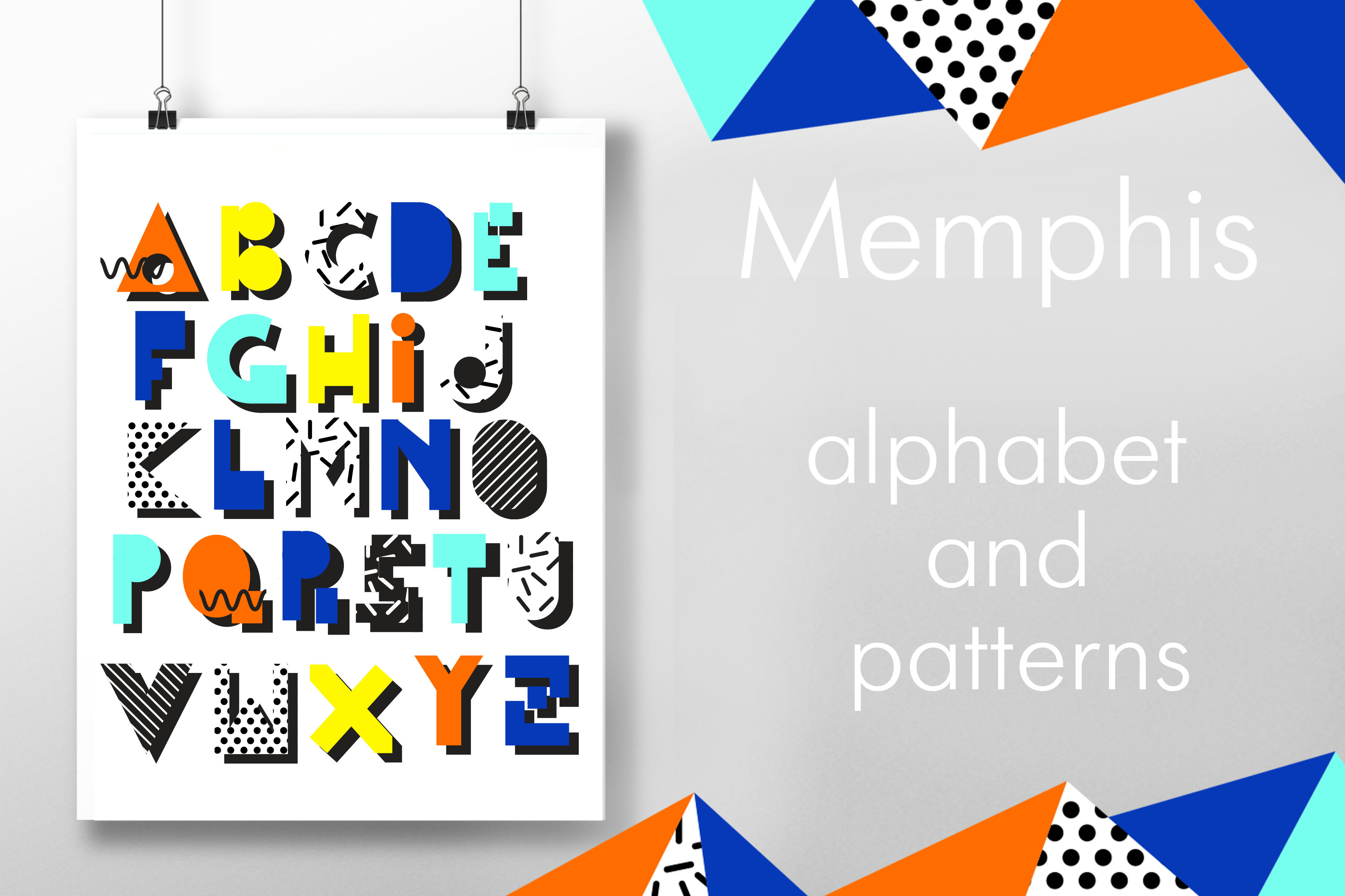 Memphis Alphabet., an Object Graphic by moto_cat | Creative Market