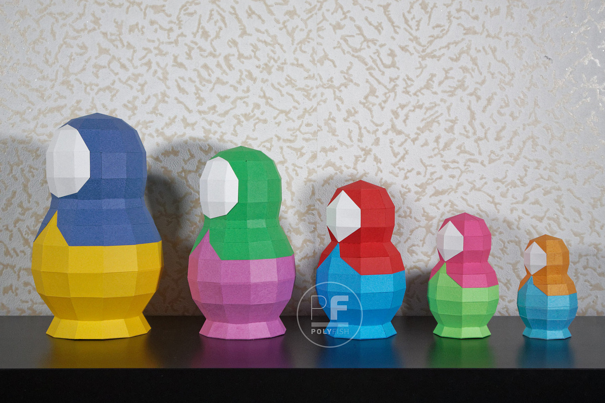 Diy Matryoshka 3d Model Template A Graphic By Polyfish