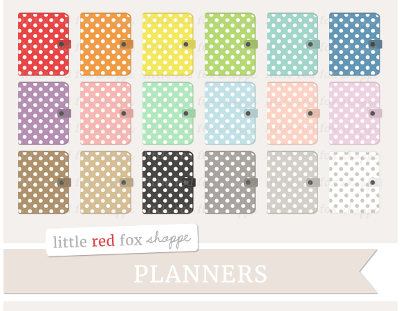 Polka Dot Planner Clipart, an Education Illustration by Little Red Fox ...