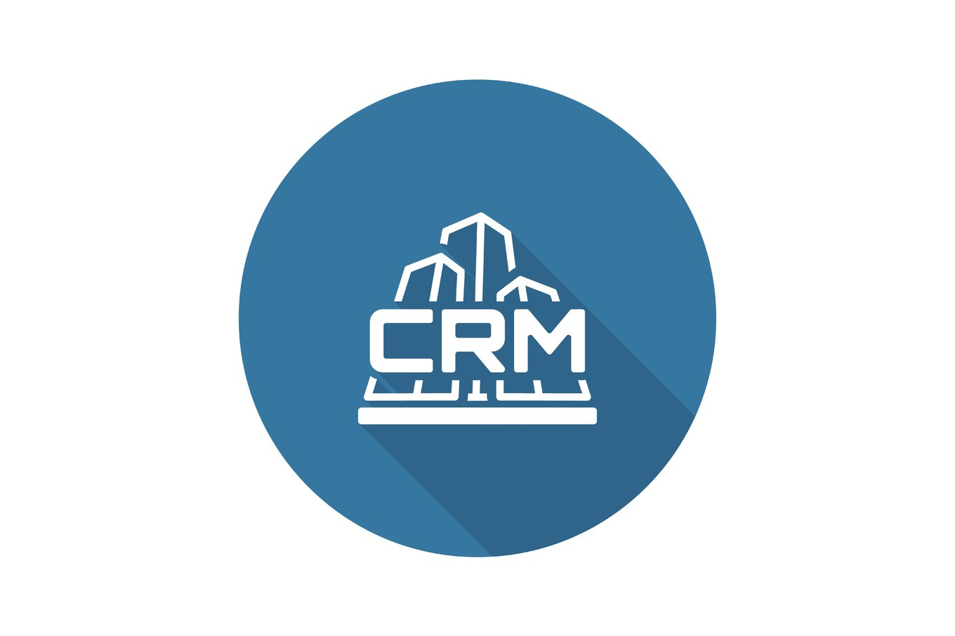 Corporate CRM System Icon. Flat Design., a Technology Illustration by ...