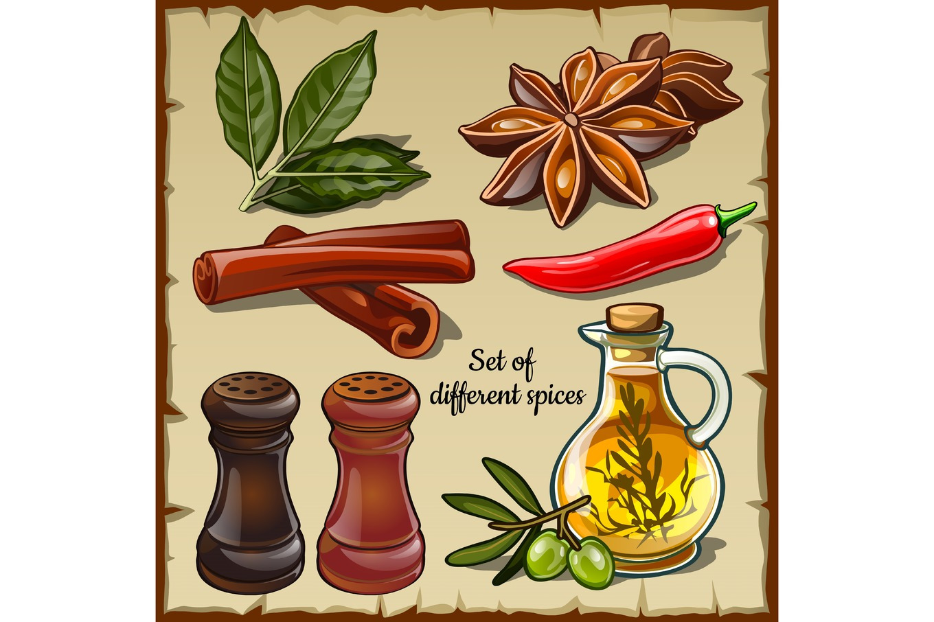 Different spices of the chef and foodie, a Food Illustration by ...