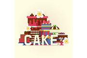 Cake banner, poster vector | Textures ~ Creative Market