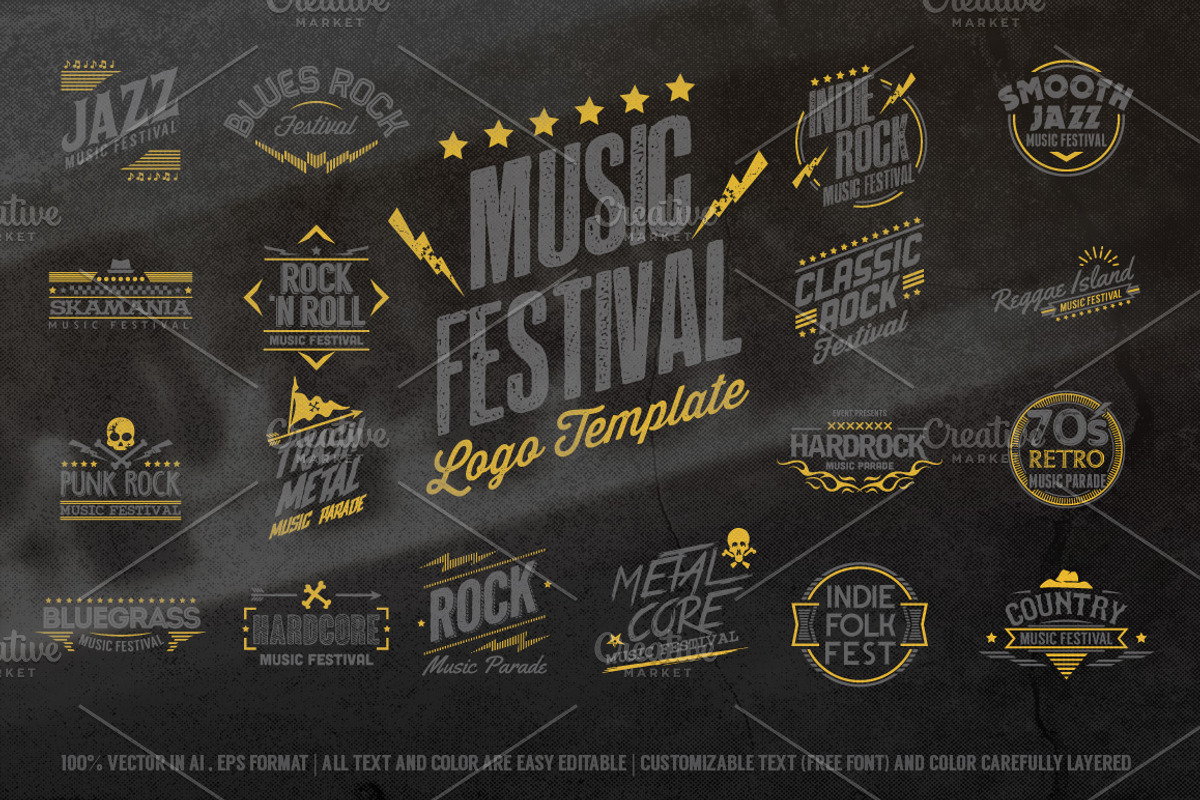 Music Festival Logo Template, a Branding & Logo Template by The Design ...