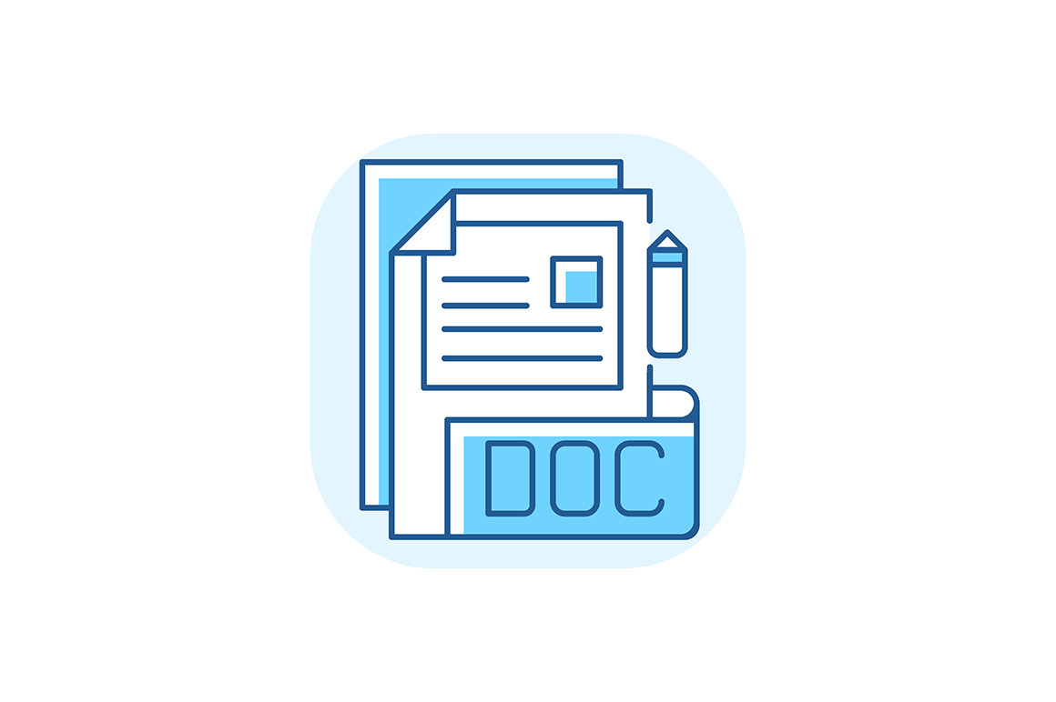 DOC file blue RGB color icon, an Outline Icon by bsd studio