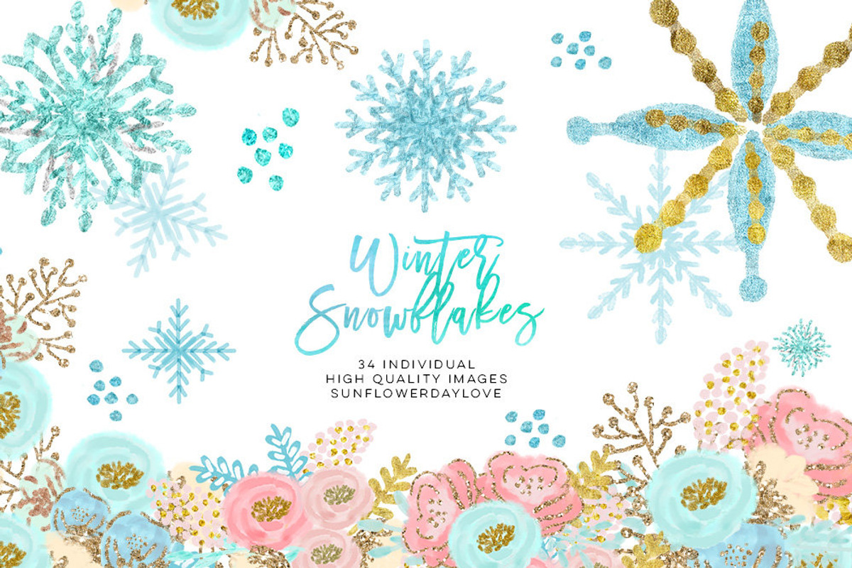 Winter bundle clip art, an Illustration by Sunflower Day Love
