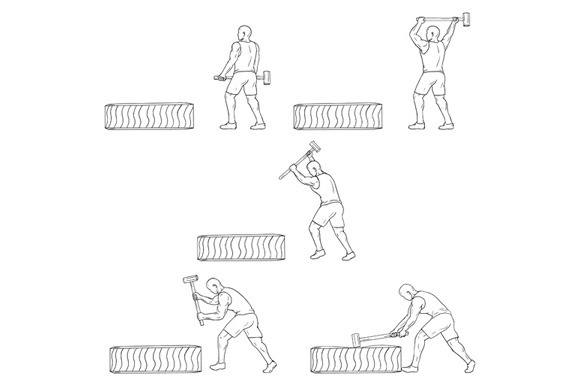Fitness Athlete Hammer Workout, an Illustration by patrimonio