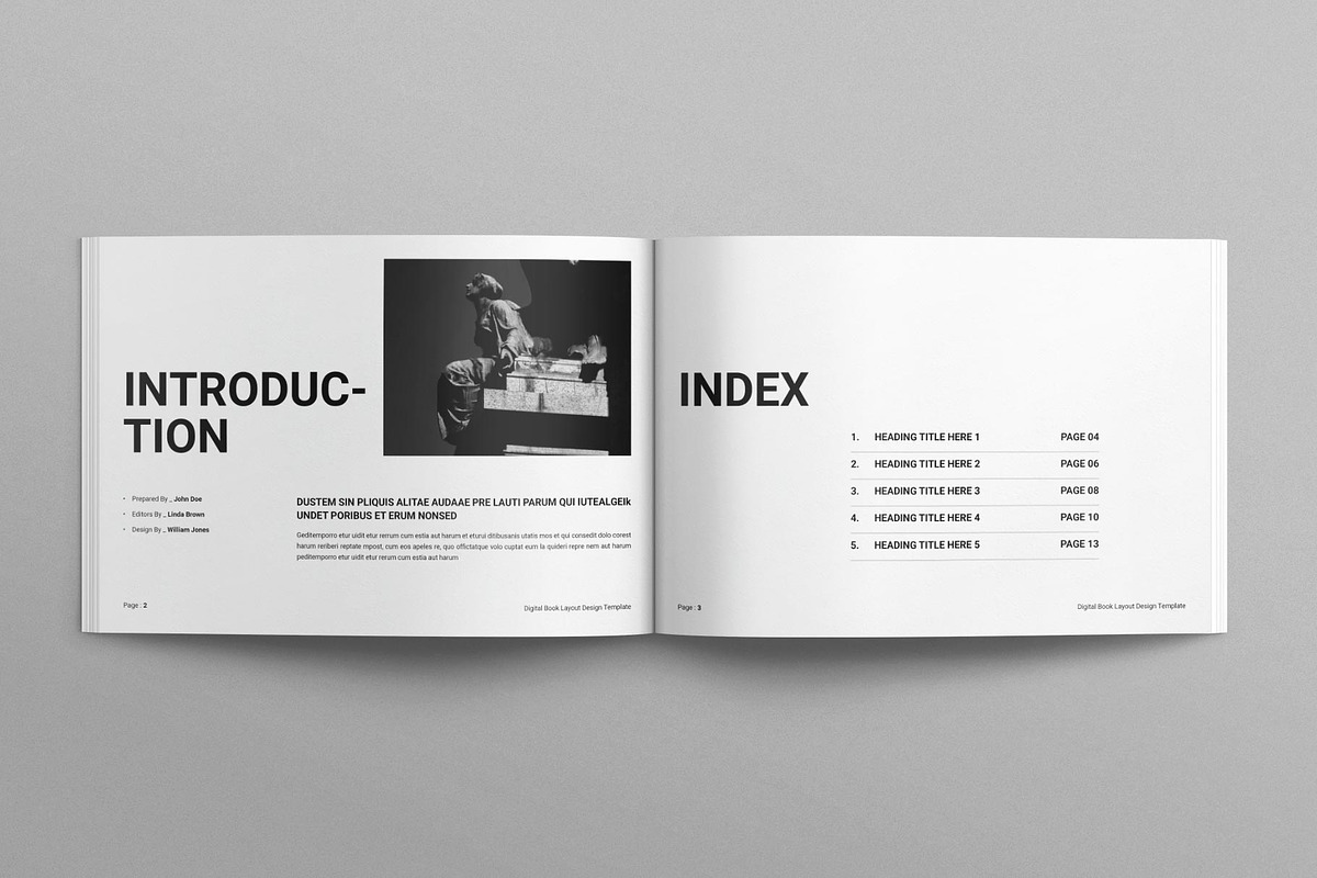 Digital Book Layout Design Template, a Magazine Template by E-Type ...