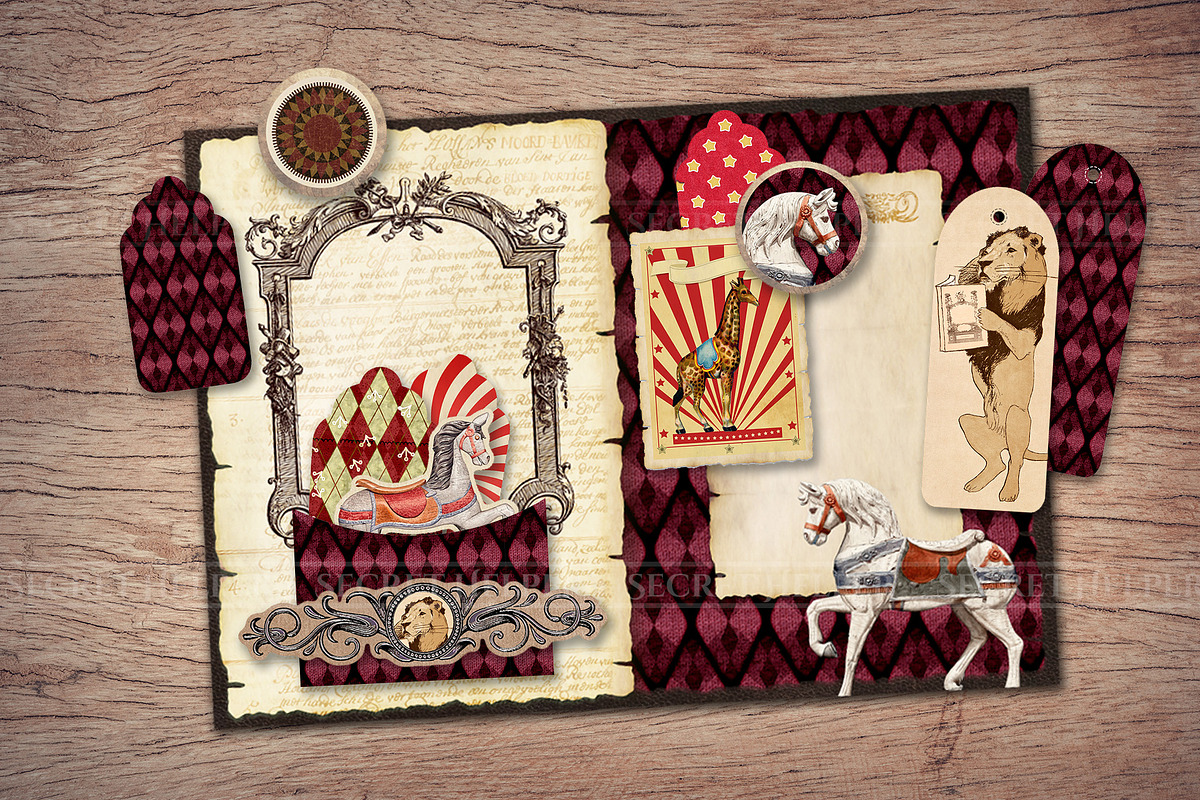 Circus Scrapbooking Kit | Creative Market