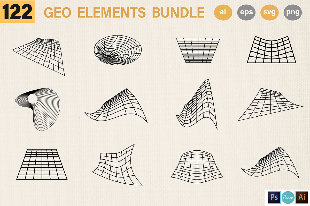 132 Geometry Shapes and Patterns, a Graphic by Katrinelly