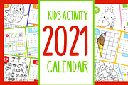 Kids acitivity calendar. 2021 year, an Education Illustration by Bunny ...