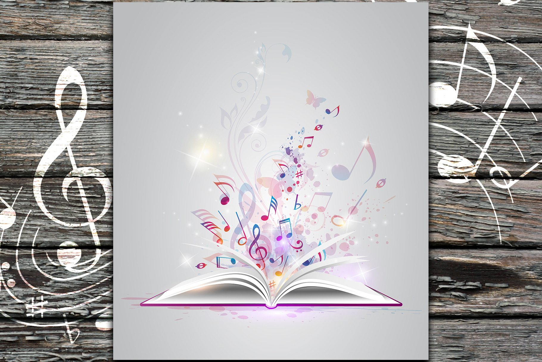 Open Book with Music Notes | Illustrations ~ Creative Market