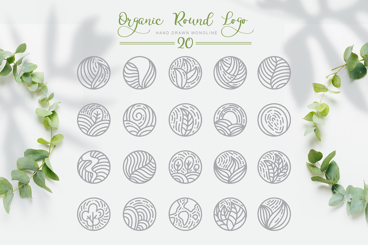 Organic Round Logo emblem, a Branding & Logo Template by Happy Letters