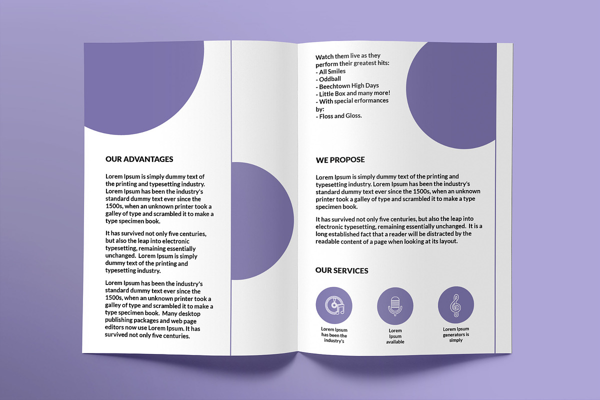 Music Band Brochure Bifold, a Brochure Template by TemplatesNow!