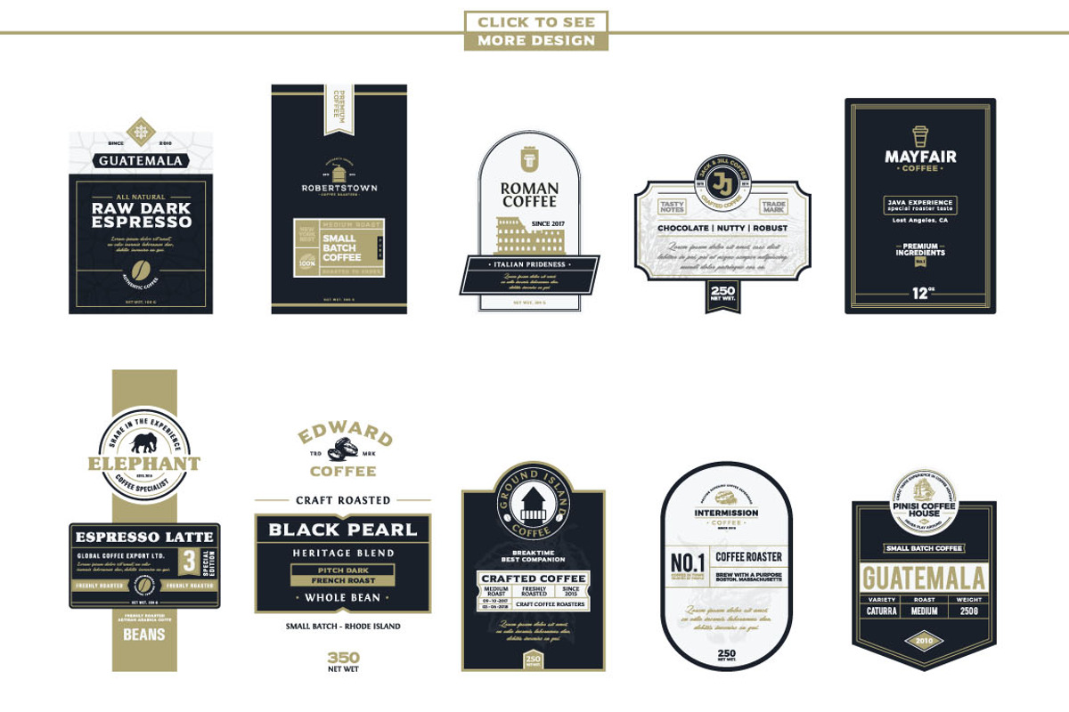 Premium Coffee Labels, a Branding & Logo Template by Rich Graphic