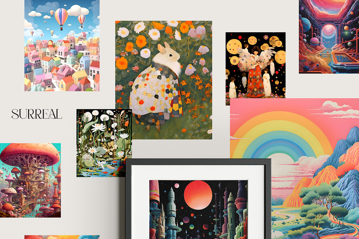 Surreal Posters Kids Room Gallery, a Graphic by SunnyAfternoons