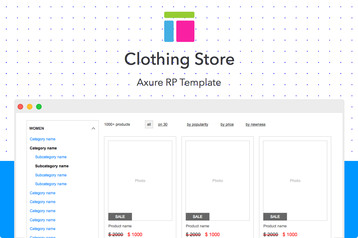 Axure template / Clothing store, a Websites & App Template by Axemplate ...