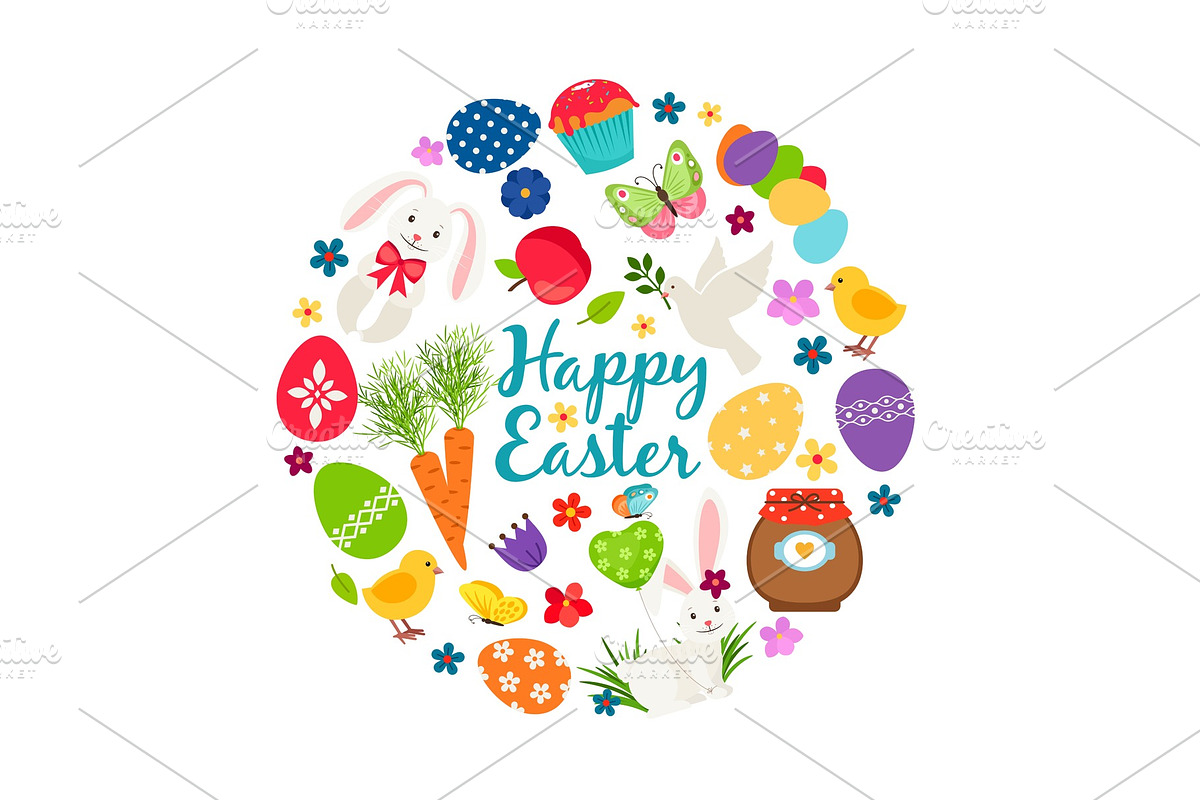 Cartoon spring happy easter, a Background Graphic by Stock-Smart-Start