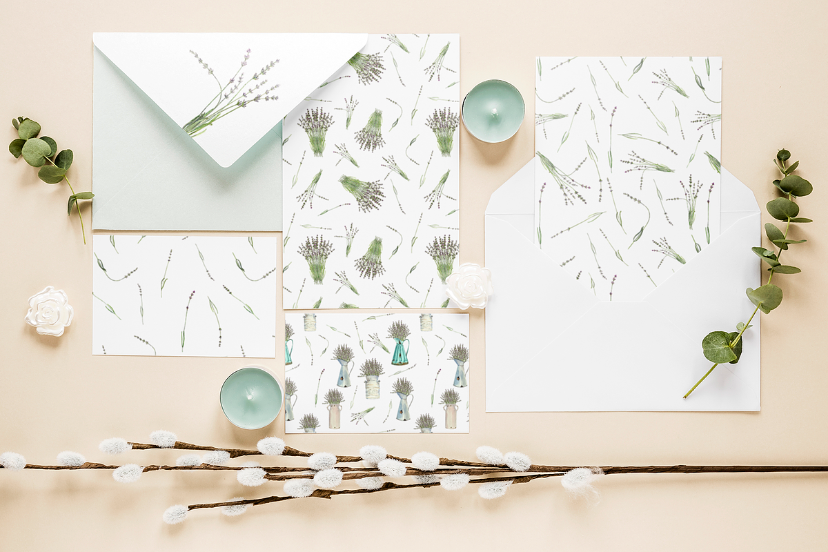 Watercolor Vintage Lavender Pattern, a Pattern Graphic by Tati Bordiu