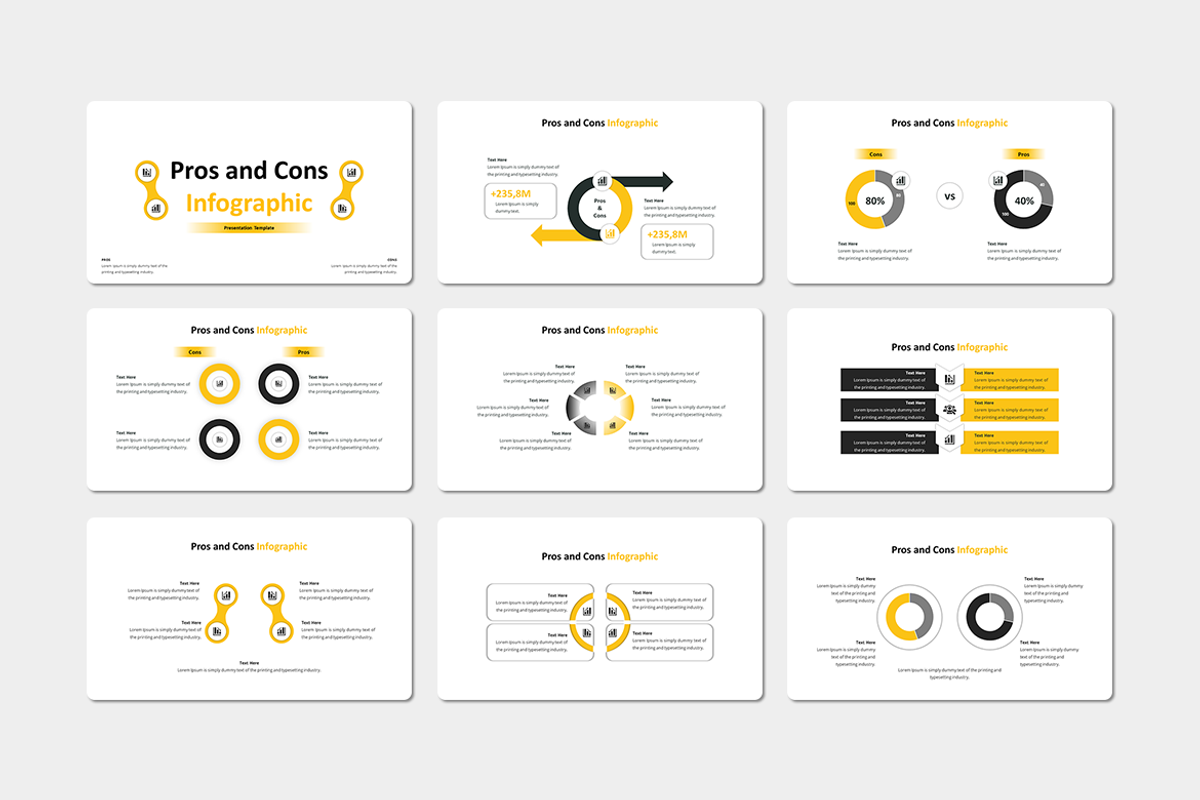 Pros Cons Infographic - PowerPoint, a Presentation Template by Iqsiart ...