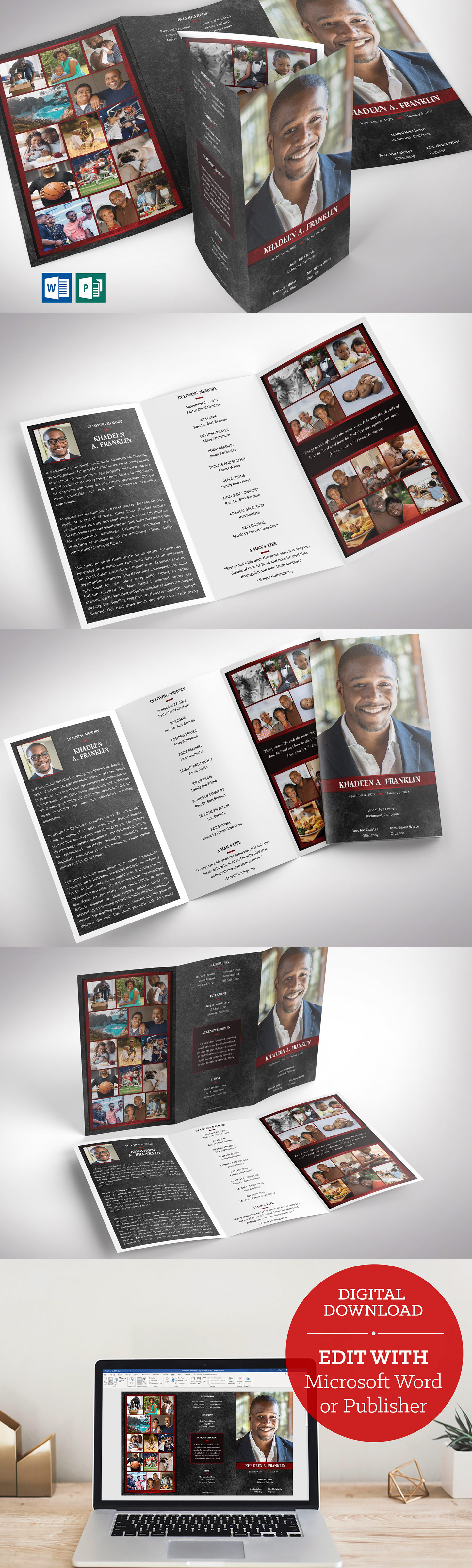 Red Rock Legal Trifold Funeral Program