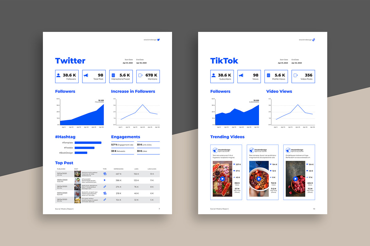 Social Media Report, a Brochure Template by StockInDesign