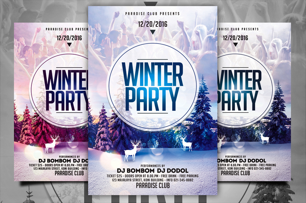 Winter Party Flyer, a Flyer Template by AyumaDesign