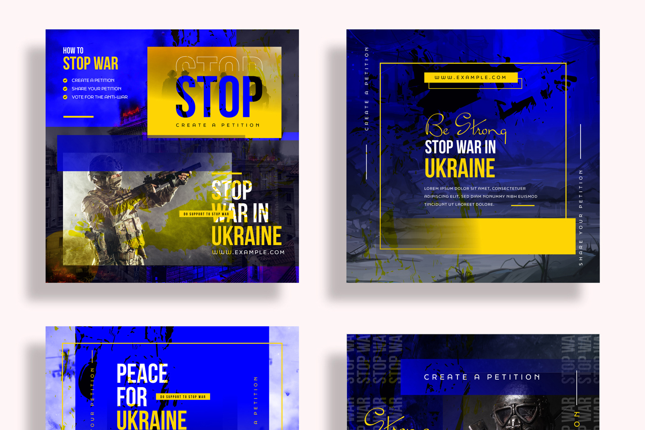 Ukraine Post Card Template Design