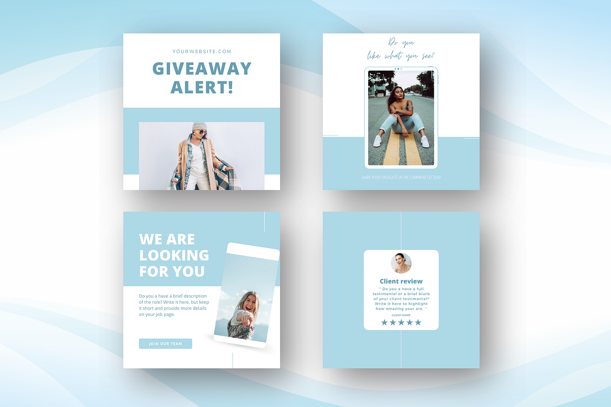 Instagram Posts Content Creator Blue