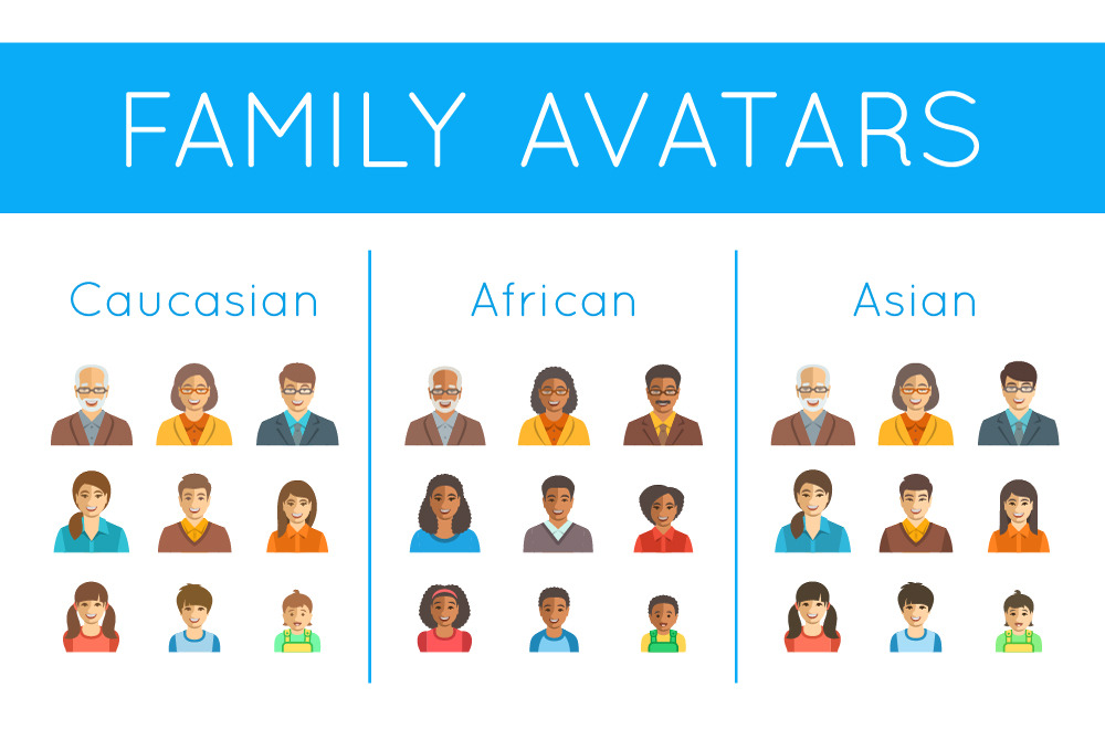 Family Members Happy Faces, a Person Illustration by Vectorikart