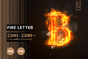 Fire Letter B of burning flame (PSD), an Illustration by Ron Dale