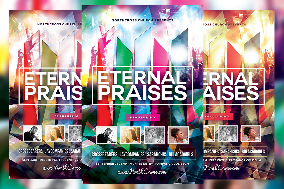 Eternal Praises Church Flyer, a Flyer Template by KiraYamato Design Studio