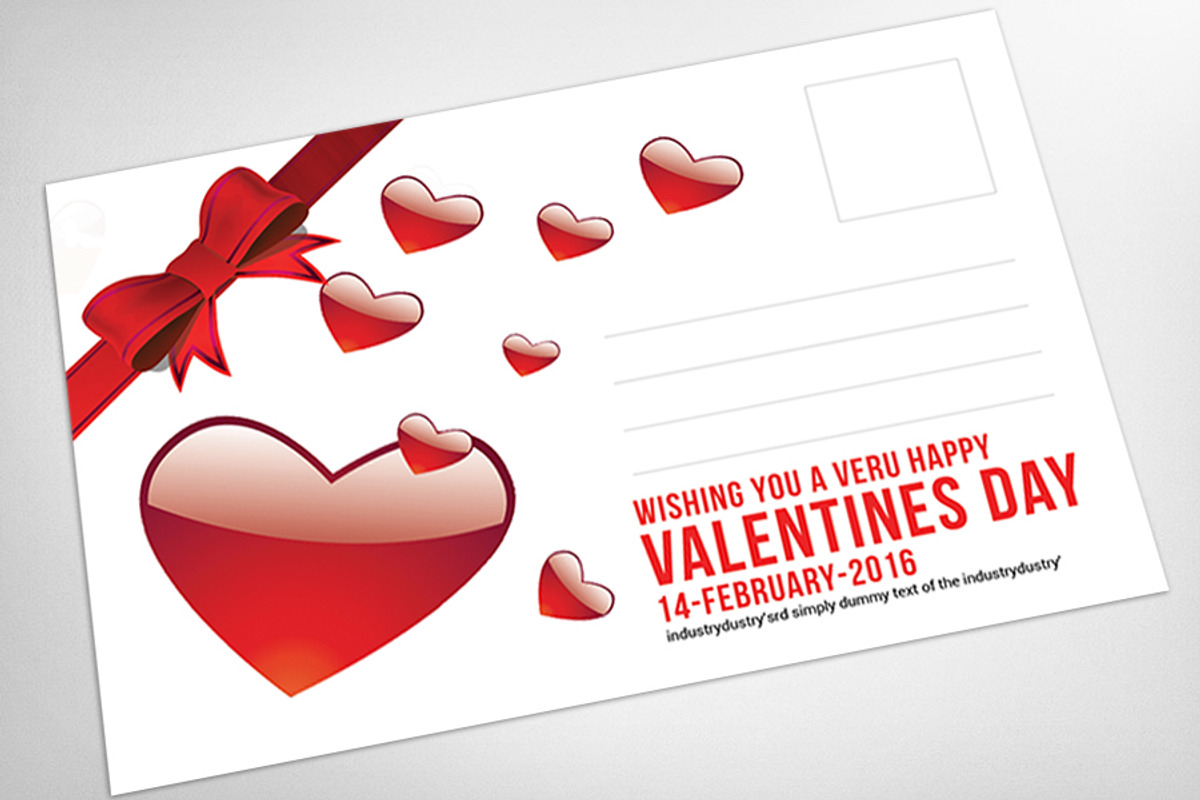 Valentines Day Postcard, a Card Template by AfzaalGraphics