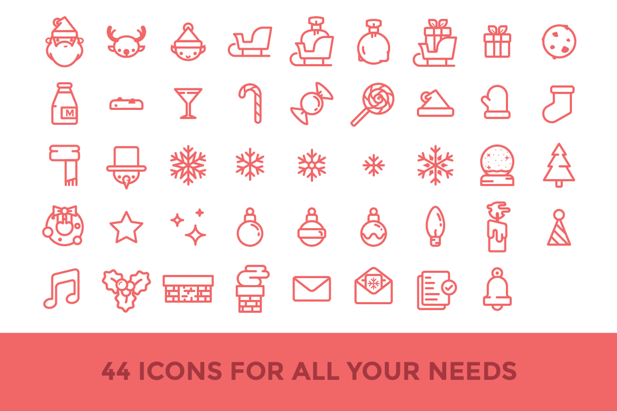 Christmas Icons / illustrations, an Outline Icon by Sarunw