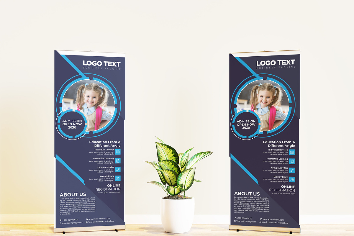 Admission Open Roll-up Banner, a Flyer Template by MRI STUDIO