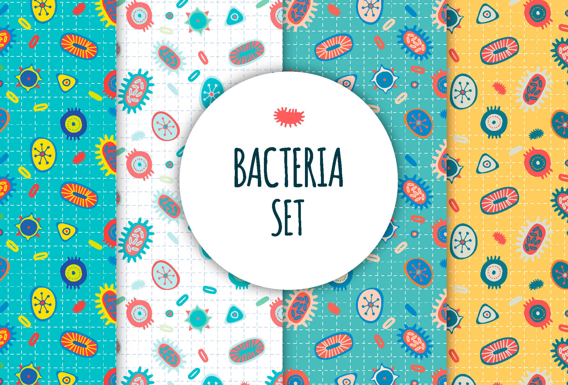 Bacteria seamless patterns, a Pattern Graphic by heysonya