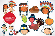 Cute Thanksgiving Characters, a Food Illustration by Kakigori Studio