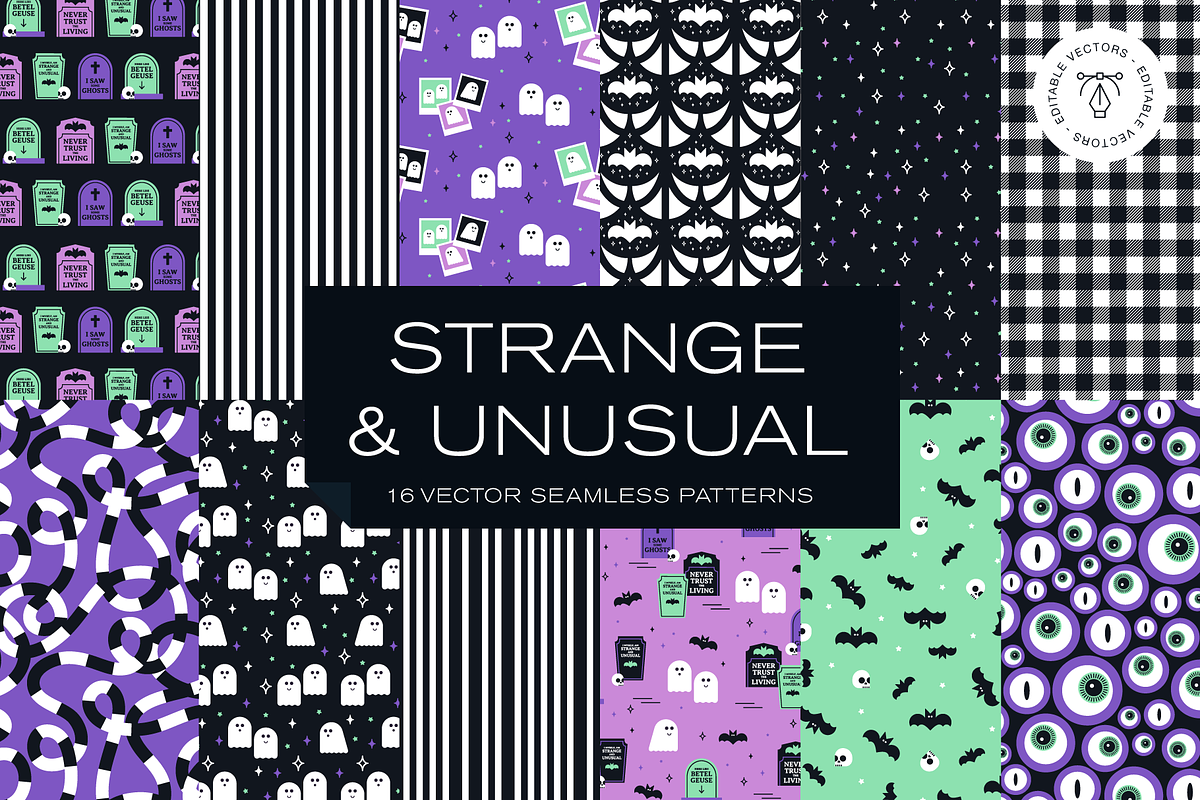 Strange Ghosts Halloween Pattern Set, a Pattern Graphic by Rxmi Studio