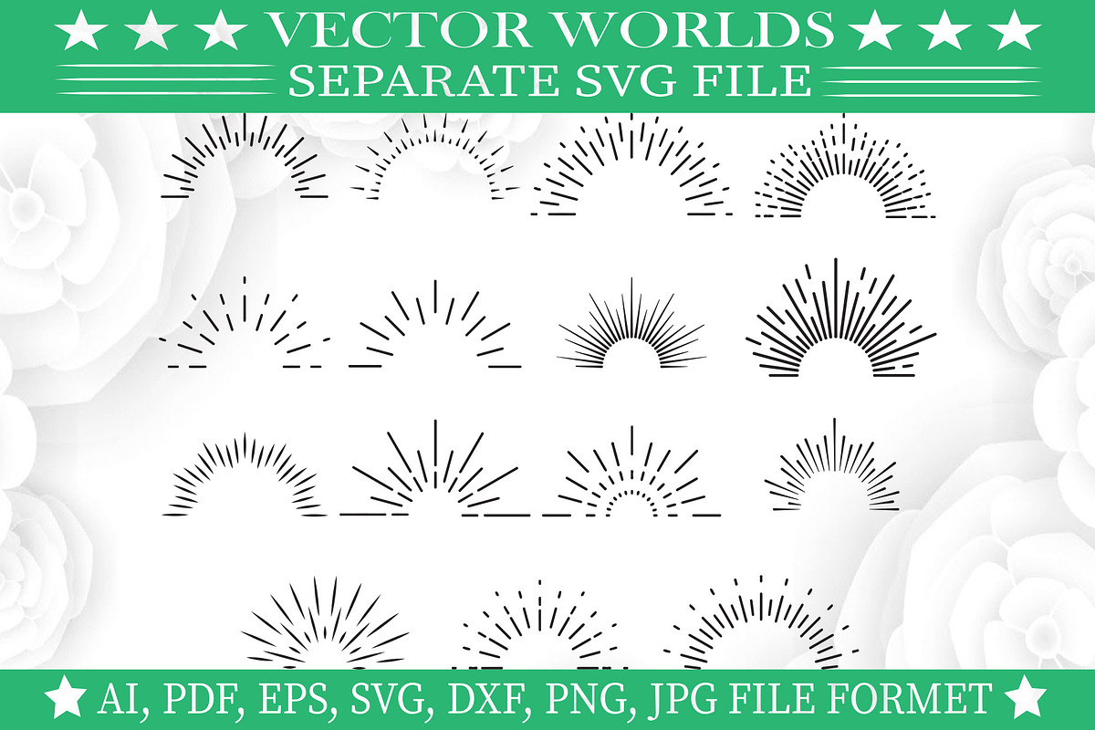 Sunburst Svg, Sun, Burst Svg, an Object Graphic by VectorWorlds